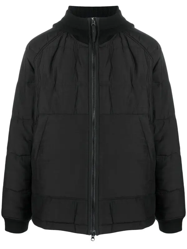 Stone Island Padded Zip-up Jacket - Black