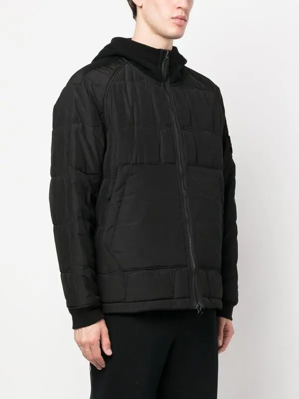 Stone Island Padded Zip-up Jacket - Black