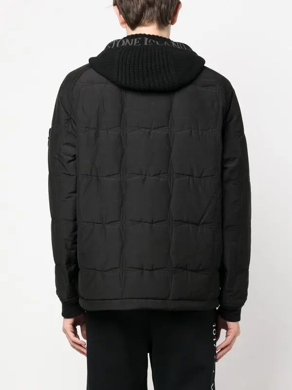 Stone Island Padded Zip-up Jacket - Black