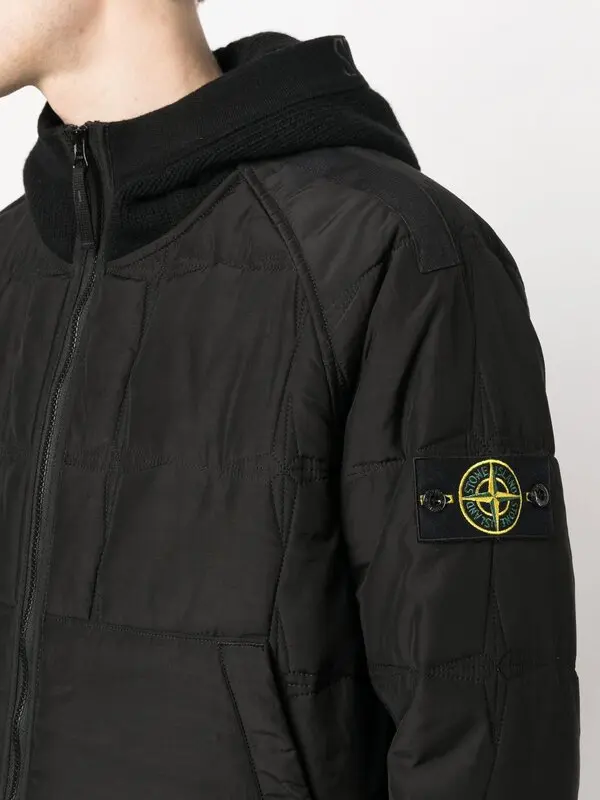 Stone Island Padded Zip-up Jacket - Black