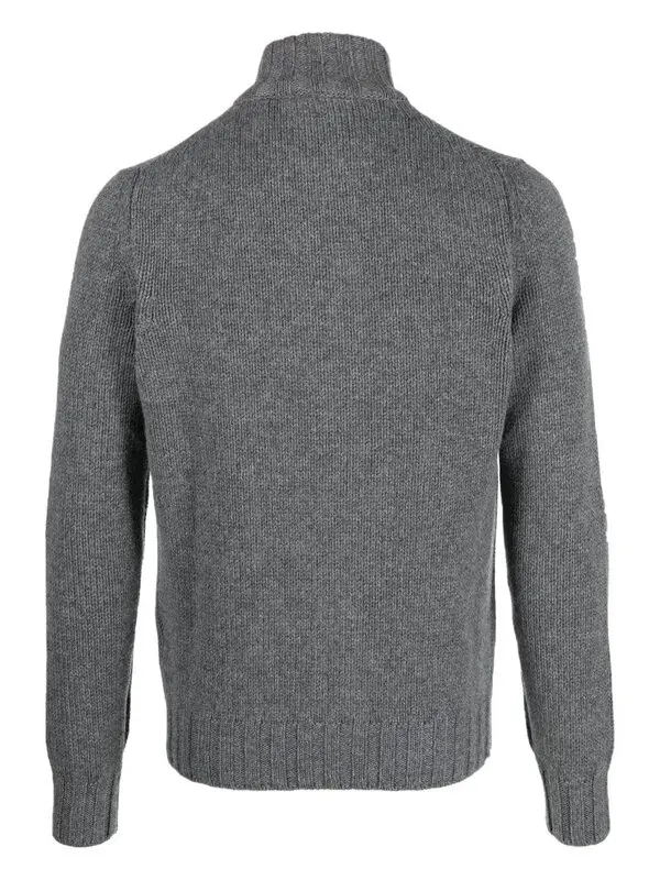 DELL'OGLIO High-neck Ribbed Cardigan