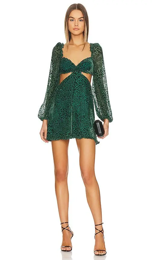 majorelle green mini dress MAJORELLE Cal Embellished Mini Dress in Lime Green – Revaia