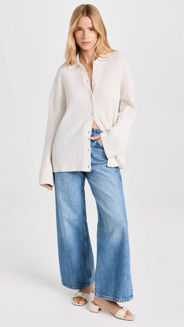 REFORMATION Fantino Cashmere Collared Cardigan