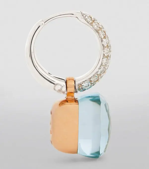 Pomellato Rose Gold, Diamond And Topaz Nudo Earrings