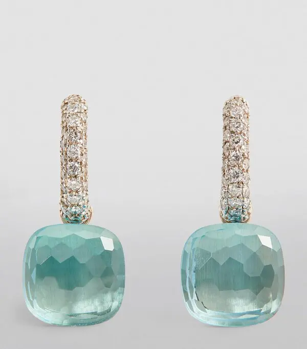 Pomellato Rose Gold, Diamond And Topaz Nudo Earrings