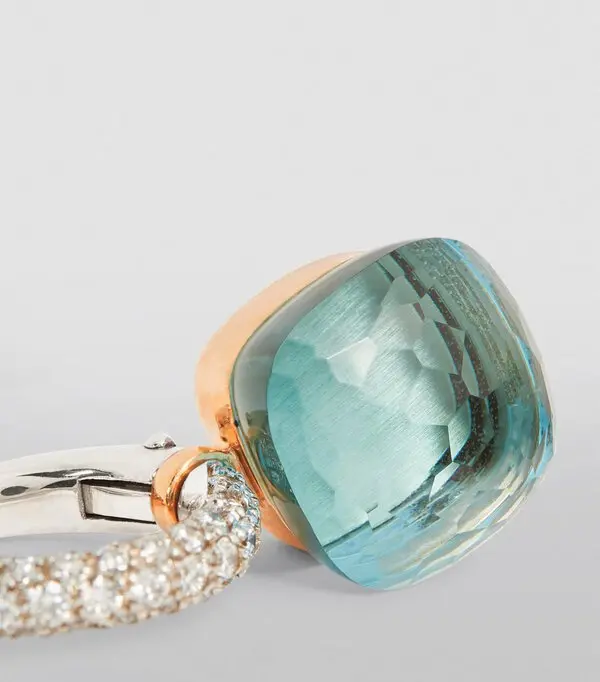 Pomellato Rose Gold, Diamond And Topaz Nudo Earrings