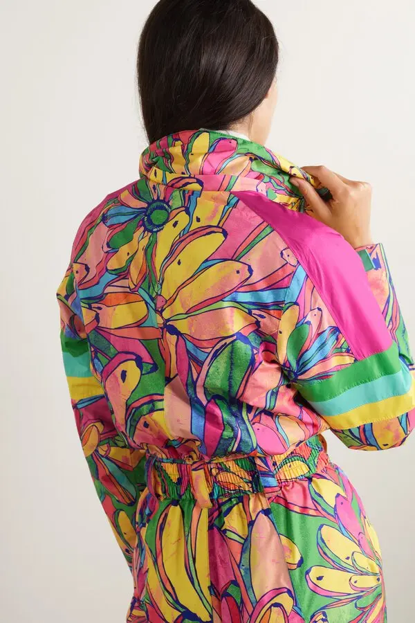 Farm Rio Hooded Belted Printed Shell Ski Suit