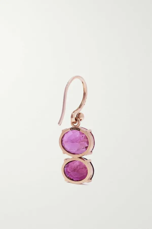 Irene Neuwirth Gemmy Gem 18-karat Rose Gold, Tourmaline And Diamond Earrings - Pink