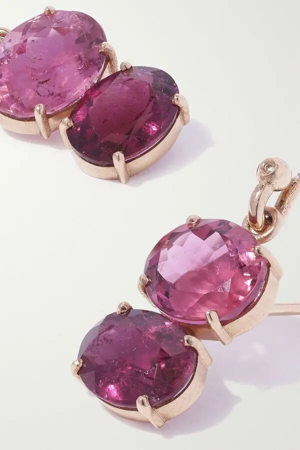 Irene Neuwirth Gemmy Gem 18-karat Rose Gold, Tourmaline And Diamond Earrings - Pink