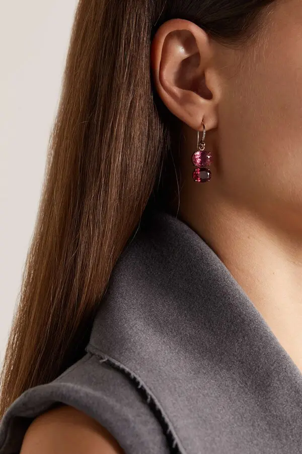 Irene Neuwirth Gemmy Gem 18-karat Rose Gold, Tourmaline And Diamond Earrings - Pink