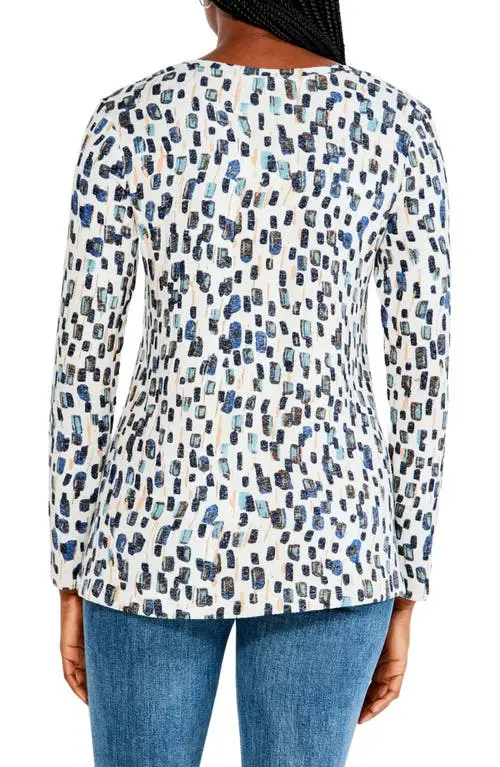 NIC+ZOE Abstract Blocks V-neck Top