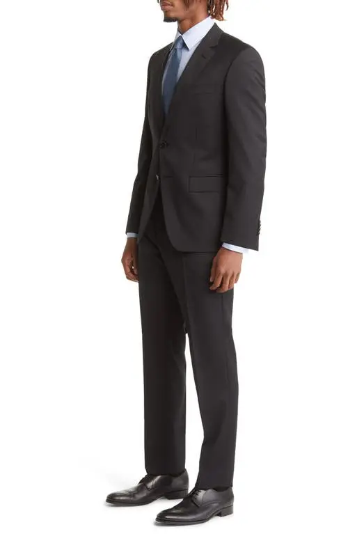 BOSS Huge Solid Wool Suit - Blk