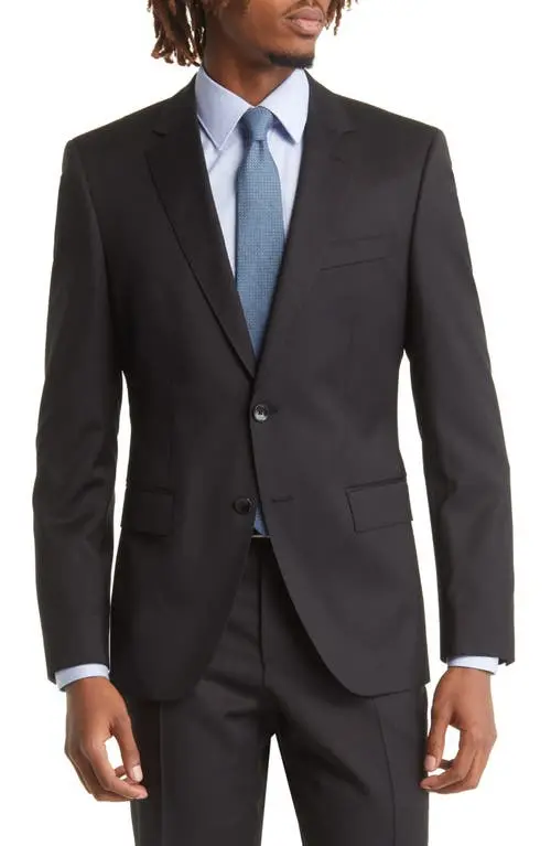 BOSS Huge Solid Wool Suit - Blk