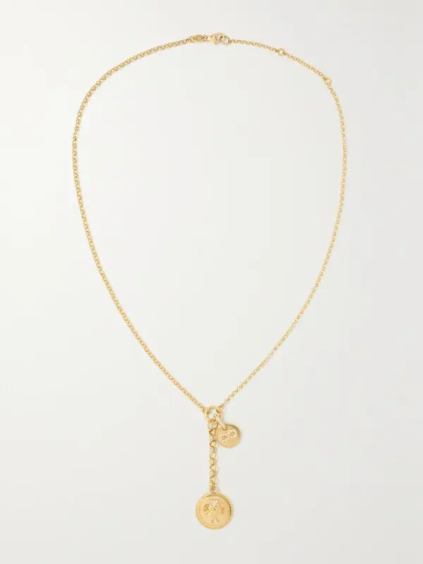 FOUNDRAE Protection And Karma 18-karat Diamond Necklace - Gold