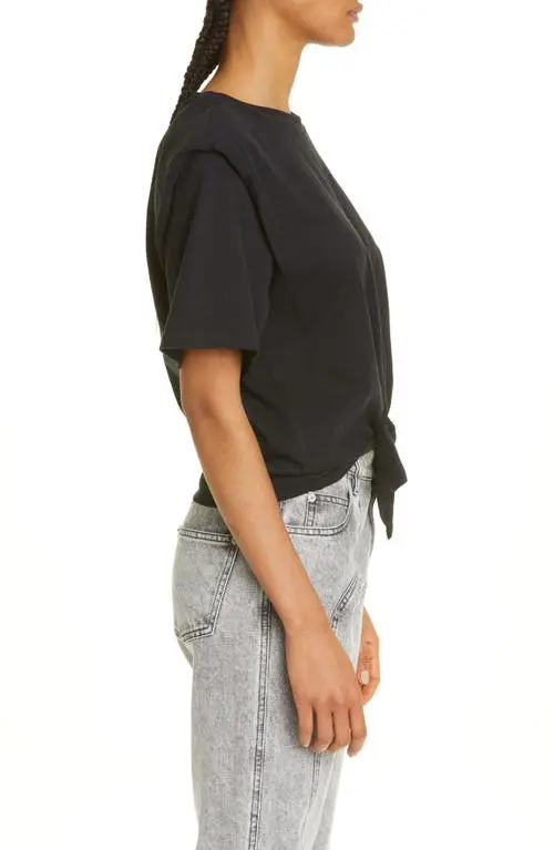 Isabel Marant Zelikia Modern Tie Front Cotton Jersey Top