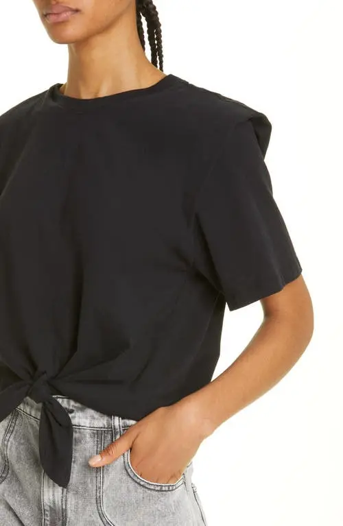 Isabel Marant Zelikia Modern Tie Front Cotton Jersey Top
