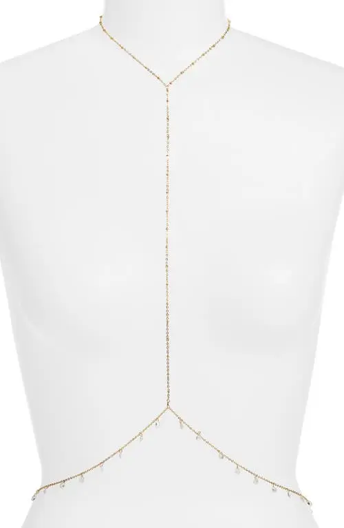VIDAKUSH Dainty Drop Charm Body Chain - Gold