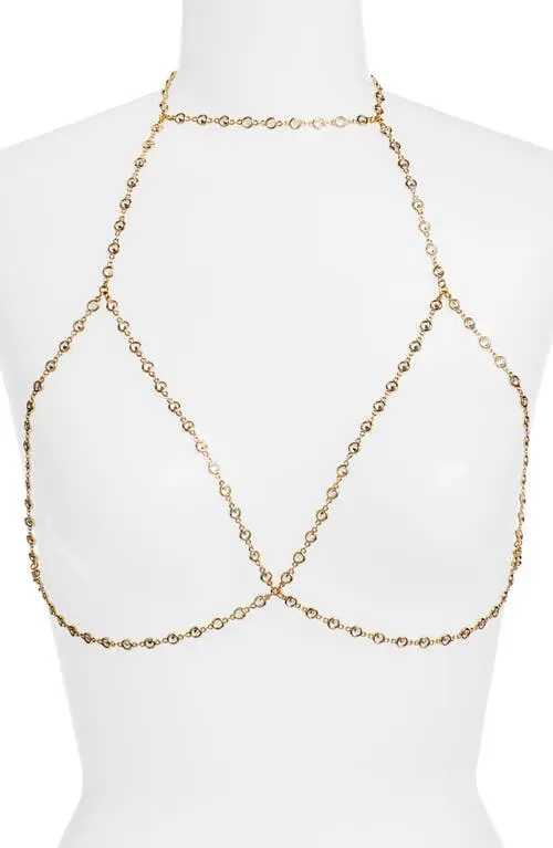 VIDAKUSH Crystal Station Body Chain - Clear/gold