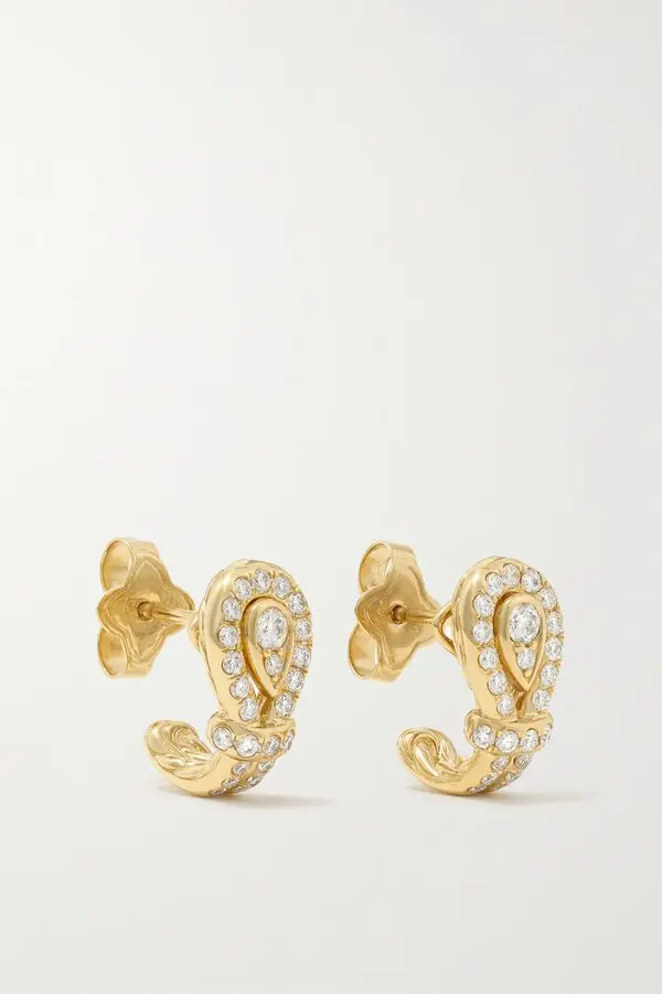 David Yurman Thoroughbred Loop 18-karat Diamond Earrings - Gold