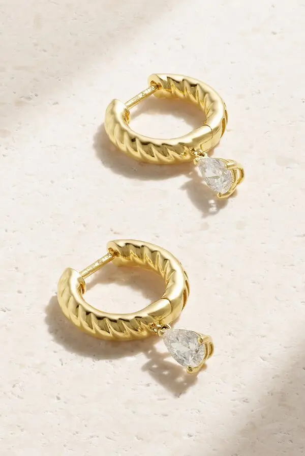 ANITA KO Zoe 18-karat Diamond Hoop Earrings - Gold