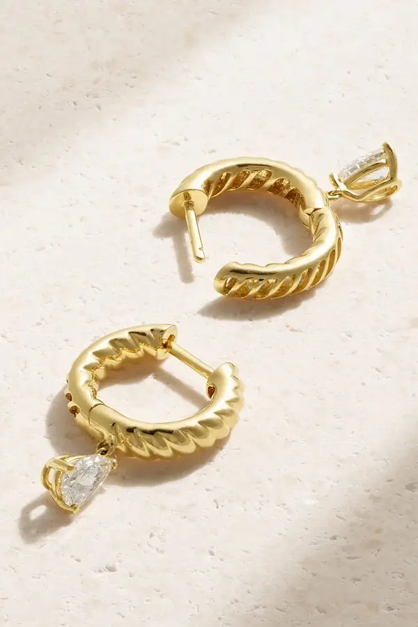 ANITA KO Zoe 18-karat Diamond Hoop Earrings