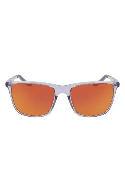 Nike State 55mm Mirrored Square Sunglasses - Wolf Grey/orange Mirror