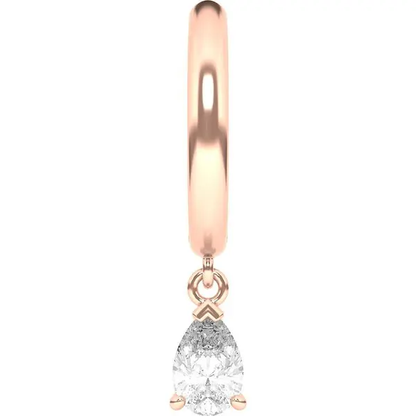 HAUTECARAT Lab-grown Diamond Drop Huggie Hoop Earrings - 18k Rose Gold