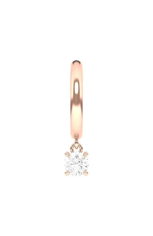 HAUTECARAT Lab Grown Diamond Huggie Hoop Earrings - 18k Rose Gold