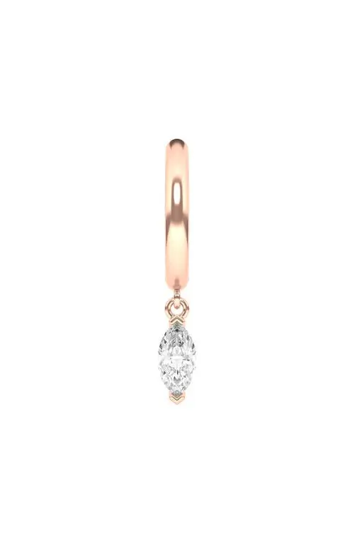 HAUTECARAT Lab Created Diamond Drop Huggie Hoop Earrings - 18k Rose Gold