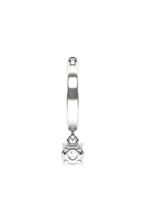 HAUTECARAT Lab Grown Diamond Drop Huggie Hoop Earrings - 18k White Gold