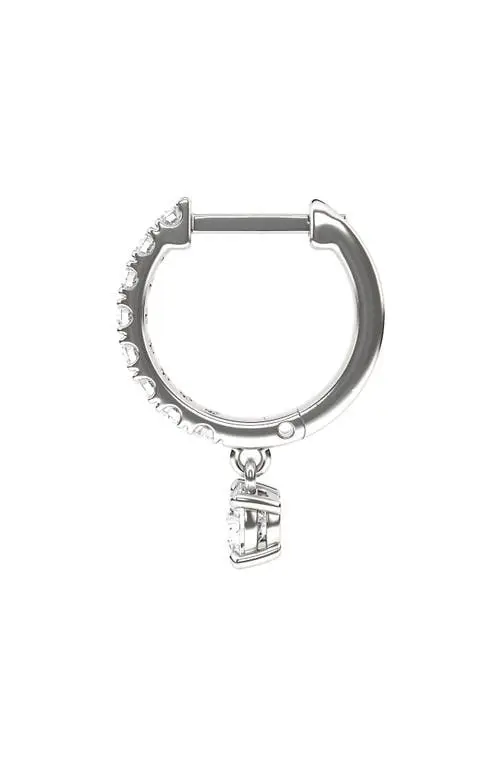HAUTECARAT Lab Grown Diamond Drop Huggie Hoop Earrings - 18k White Gold
