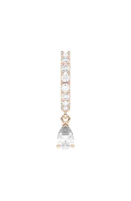 HAUTECARAT Lab Grown Diamond Drop Huggie Hoop Earrings - 18k Rose Gold