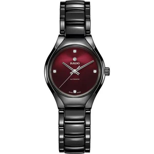 RADO True Automatic Diamond Ceramic Bracelet Watch - Red