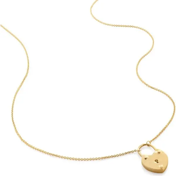 Monica Vinader Heart Padlock Pendant Necklace - 18ct Gold Vermeil/silver
