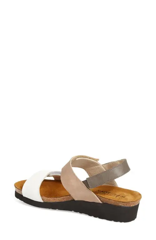 Naot Eliana Slingback Sandal - White/khaki/grey Leather