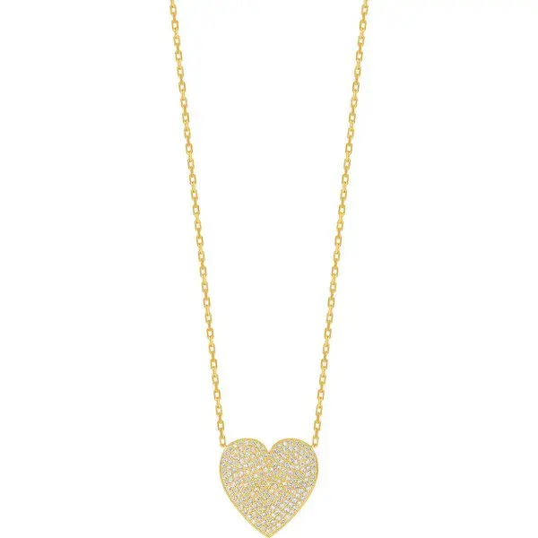 Bony Levy Pavé Diamond Heart Pendant Necklace - 18k Yellow Gold