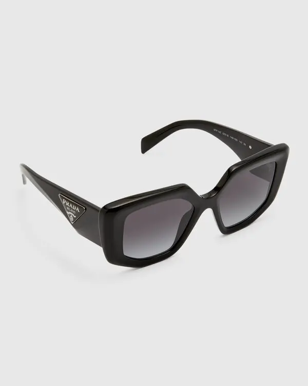 New PRADA Sunglasses Black White Talc Gold Symbole Oval Cat Eye Womens Prada | Accessories | Pradapr4ws 9q5s0 Sunglasses Black Gray  main image 3