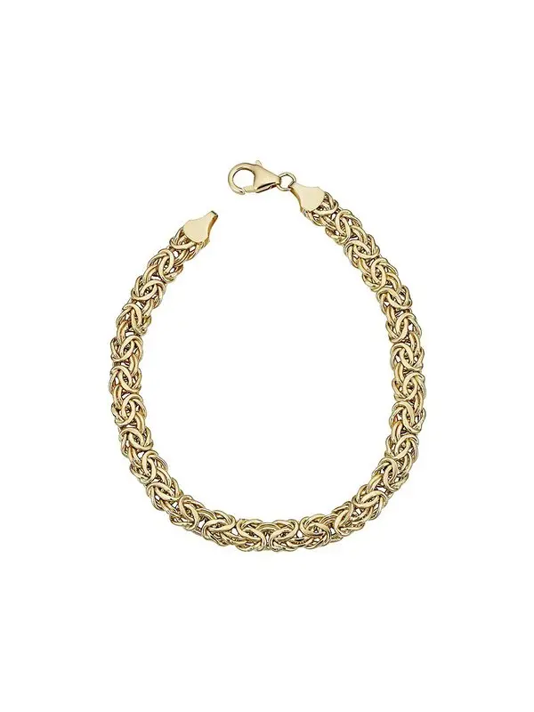 ORADINA 14k Yellow Solid Gold Byzantine Bracelet