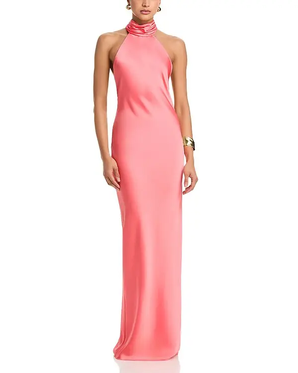 Ramy Brook Tatiana Halter Gown - Coral
