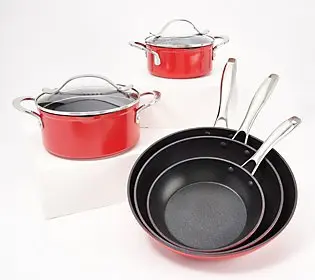 COOK'S ESSENTIALS 7-piece Forged Aluminum Cookware Set