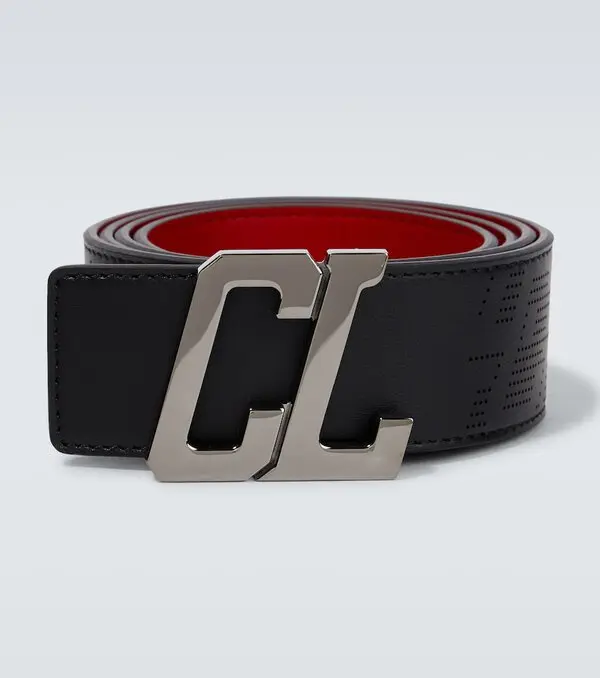 CHRISTIAN LOUBOUTIN Happy Rui Cl Logo Leather Belt - Black
