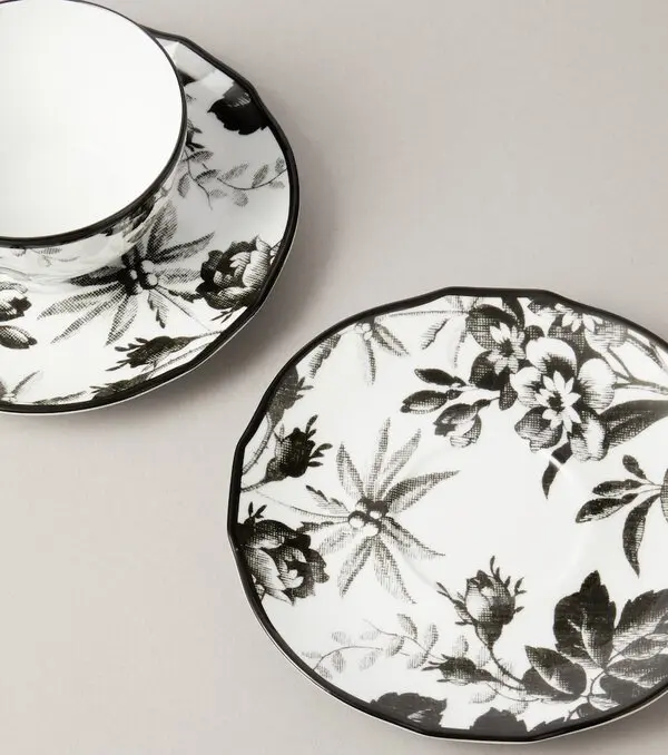 Gucci Herbarium Set Of 2 Teacups And Saucers
