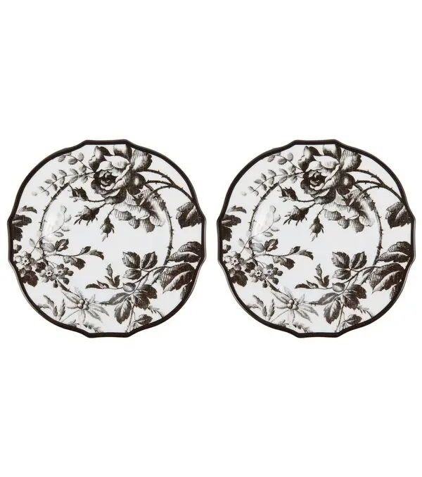 Gucci Herbarium Set Of 2 Accent Plates - Black