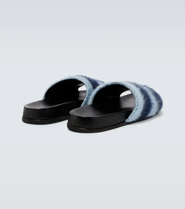 Marni Fussbett Striped Slides - Blue