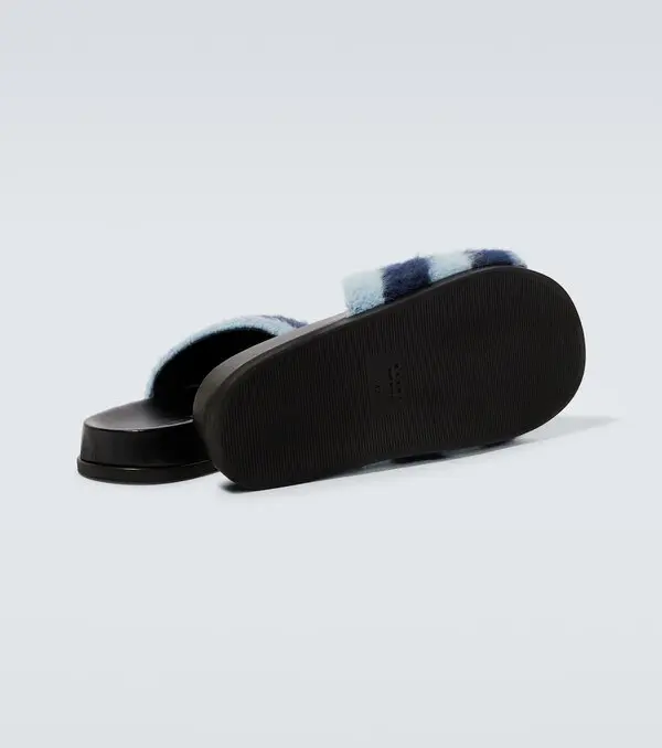 Marni Fussbett Striped Slides - Blue