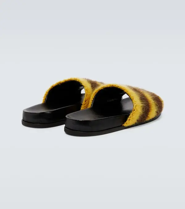 Marni Fussbett Striped Slides - Yellow