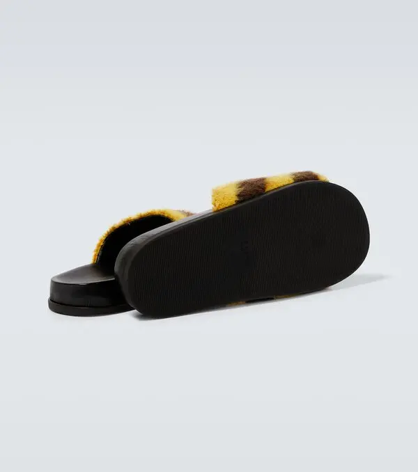 Marni Fussbett Striped Slides - Yellow