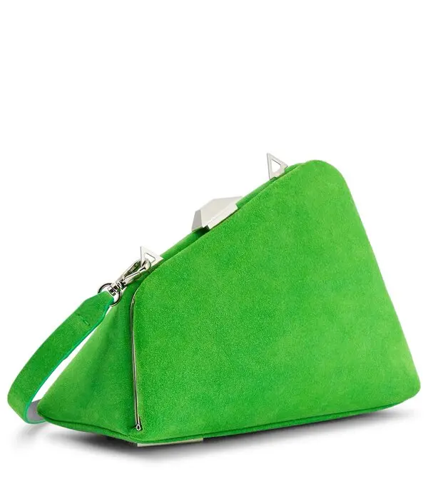 Attico Suede Leather Clutch - Green