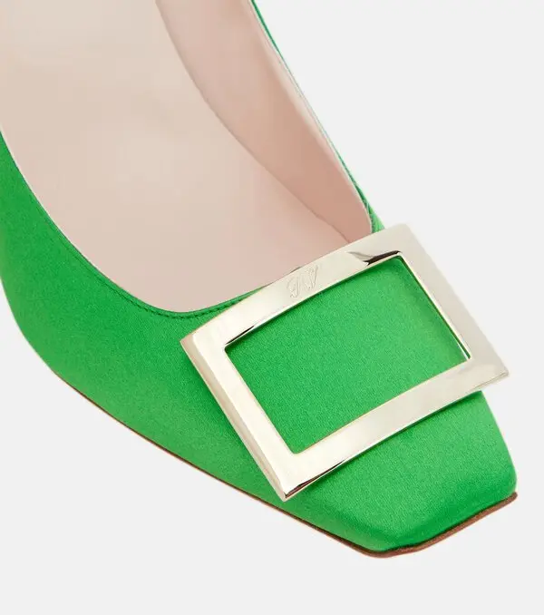 ROGER VIVIER Trompette Satin Pumps - Green