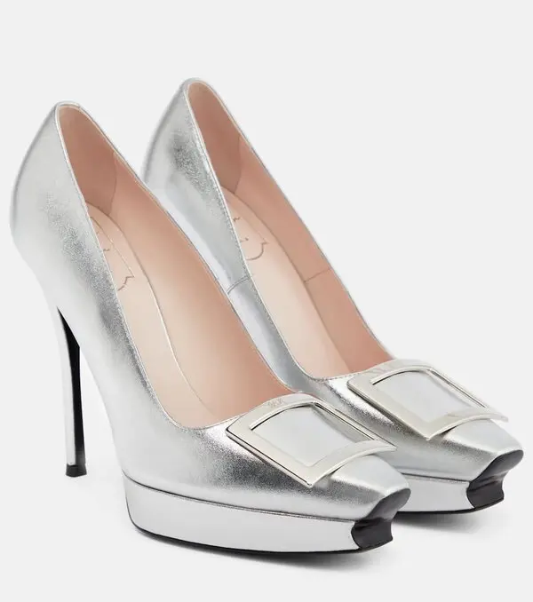 ROGER VIVIER Belle Vivier Platform Pumps - Silver
